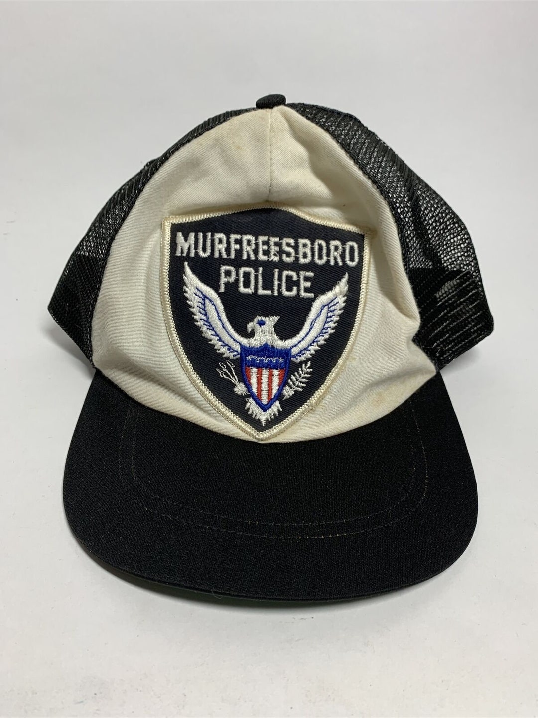Vintage Murfreesboro Police Department Patch Trucker Snapback Hat ...