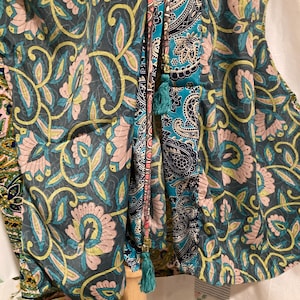 OPEN SIZE, Patchwork Bohemian Colorful Karma Highway Kimono Robe With ...