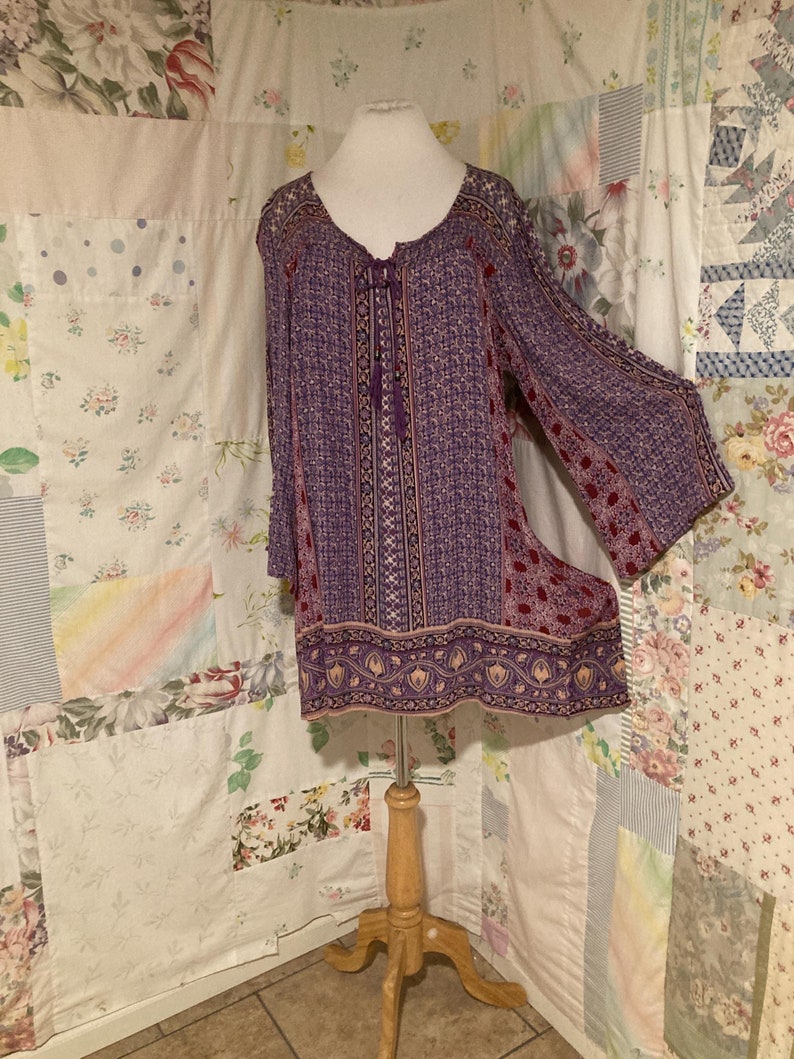 EXTRA LARGE, 3X, Boho Hippie Long Purple Angie Blouse - Etsy