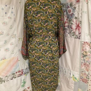 OPEN SIZE, Patchwork Bohemian Colorful Karma Highway Kimono Robe With ...