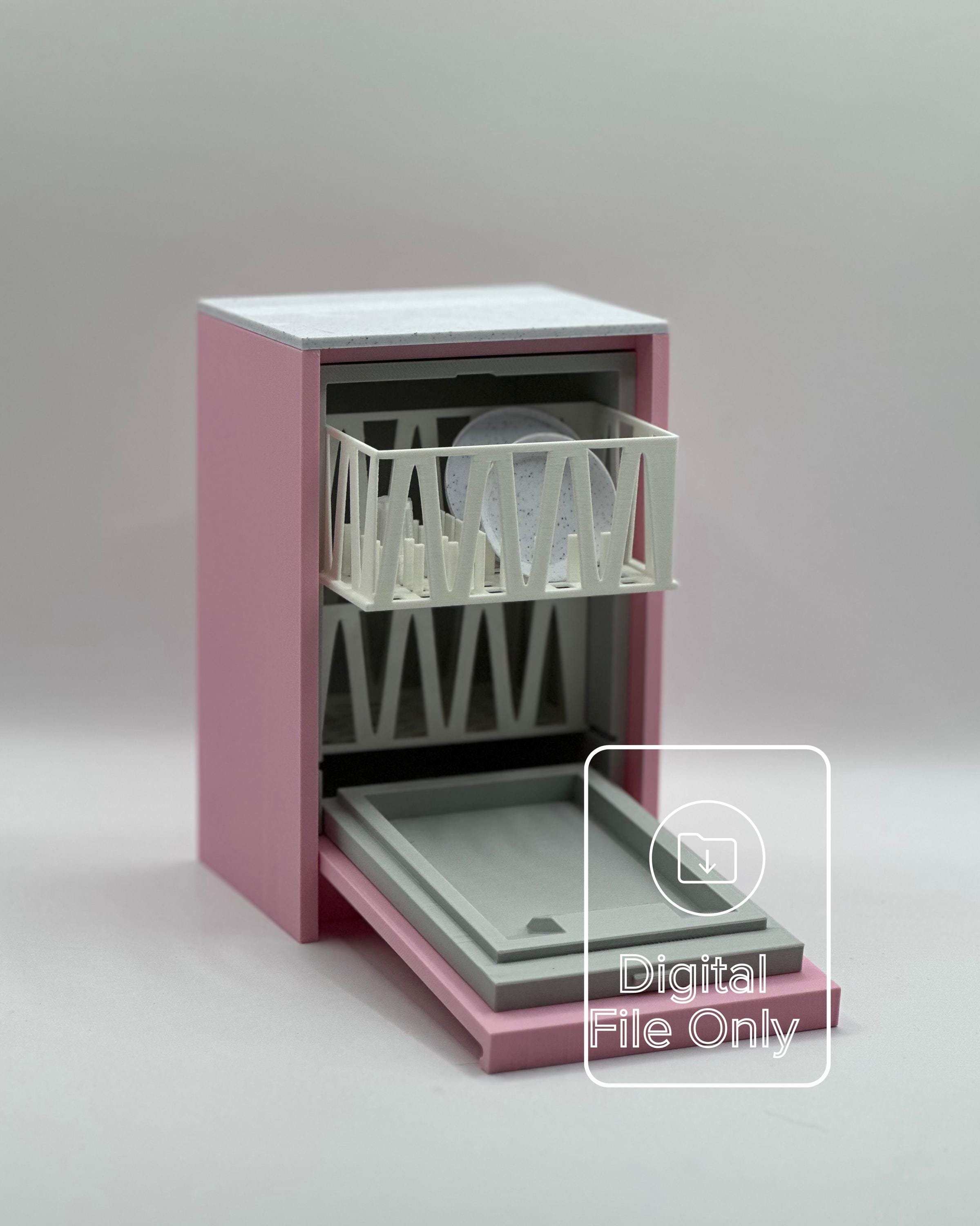 1:6 Scale Dishwasher STL – Miniature Kitchen Appliance for Dollhouse ...
