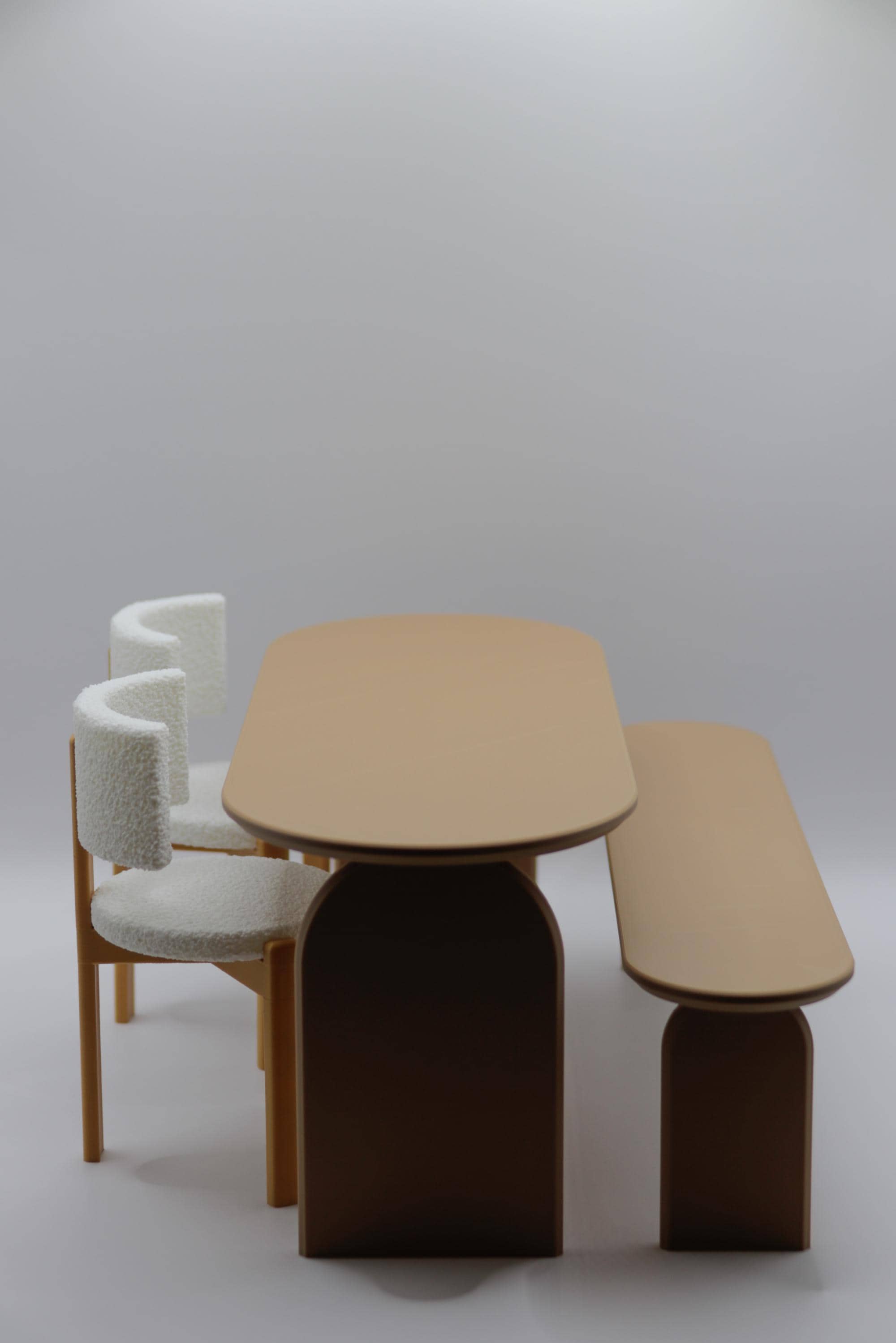 1:6 Scale Dining Table, Bench & Chairs STL File – Miniature Dollhouse ...