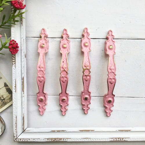 Shabby Chic Pink Hardware Romantic Knobs Farmhouse Pull - Etsy