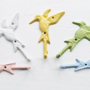 Hummingbird Hook- Cast Iron Garden Decor-shabby Chic-summer Home Decor ...