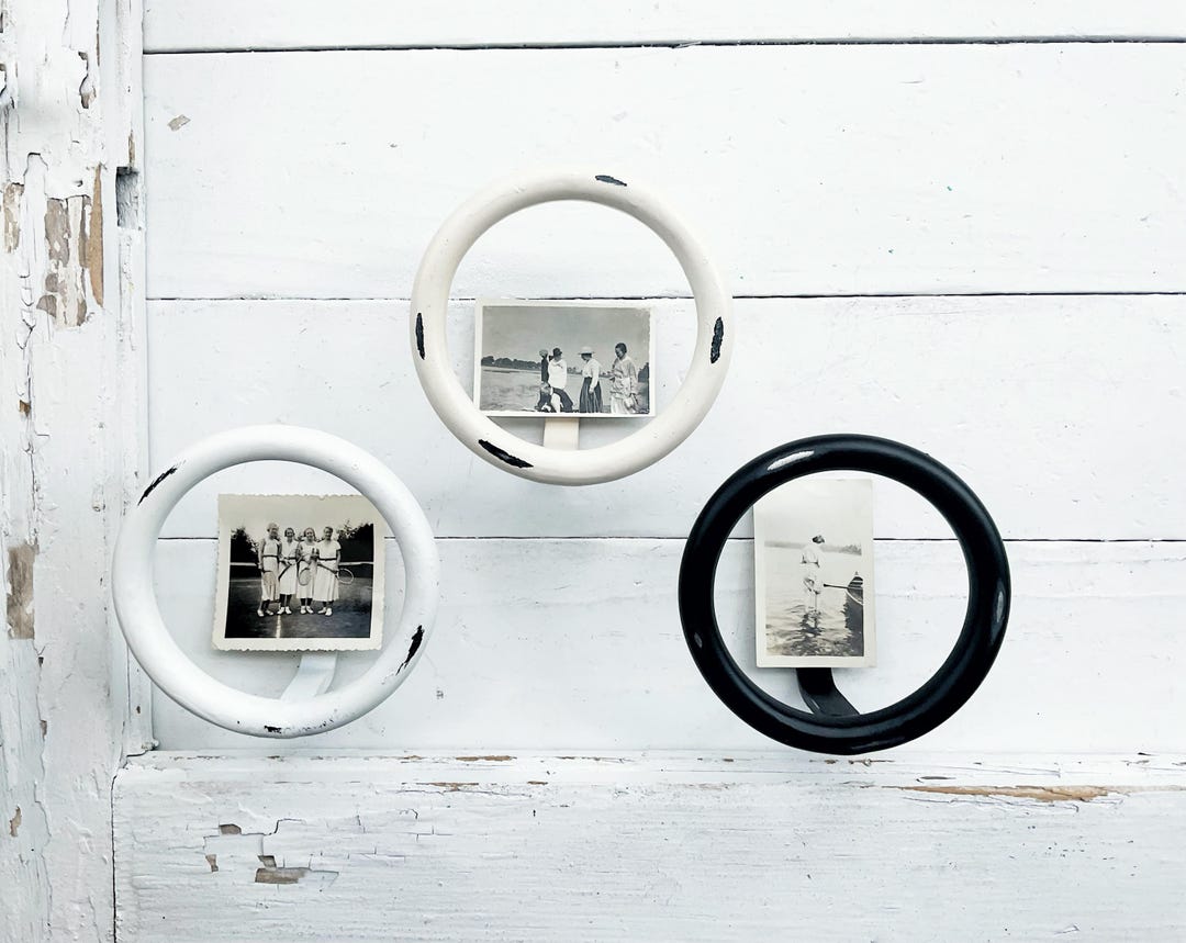 4" Inch Round Circle Ring Black Metal Heavy Wall Hook Hanger Modern ...