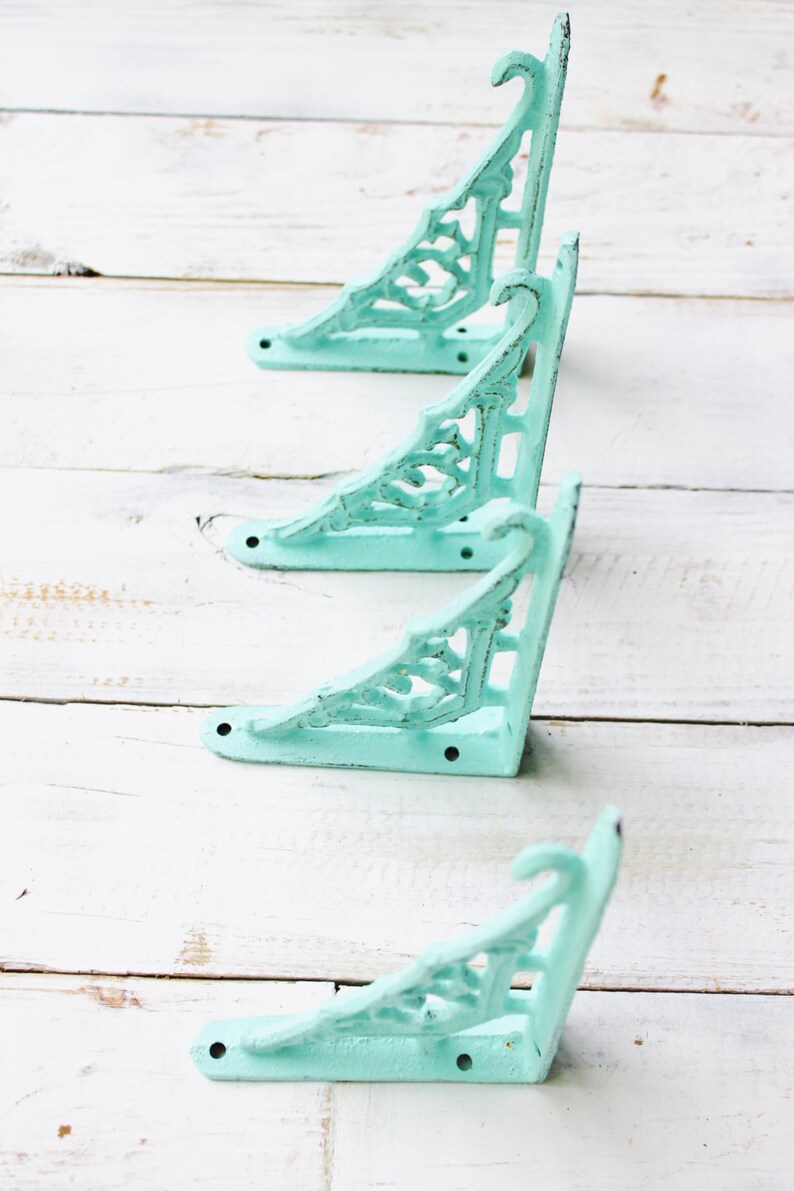 Small Iron Bracketsin Aquamarineshabby Living Room | Etsy