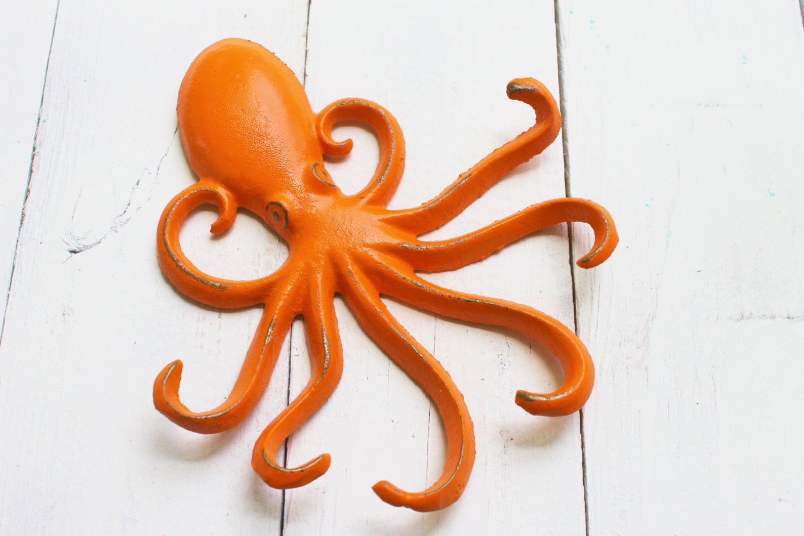 Bright Octopus Key Hook-orange beach House Decor-coastal - Etsy