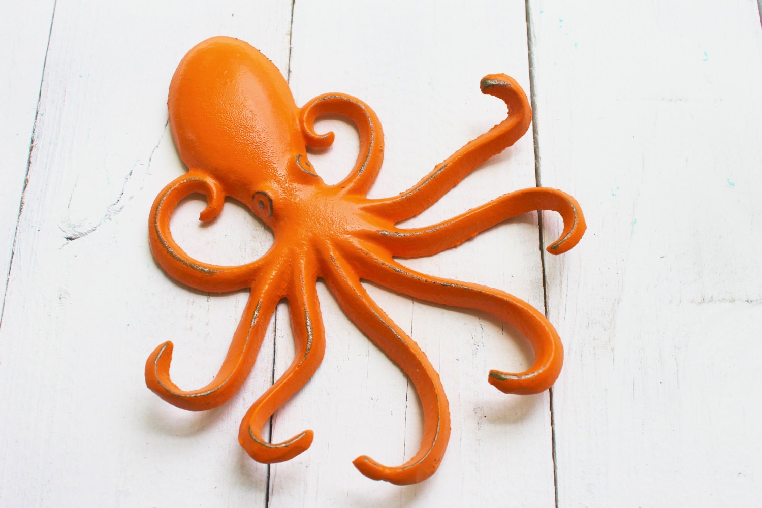 Bright Octopus Key Hook-orange beach House Decor-coastal - Etsy