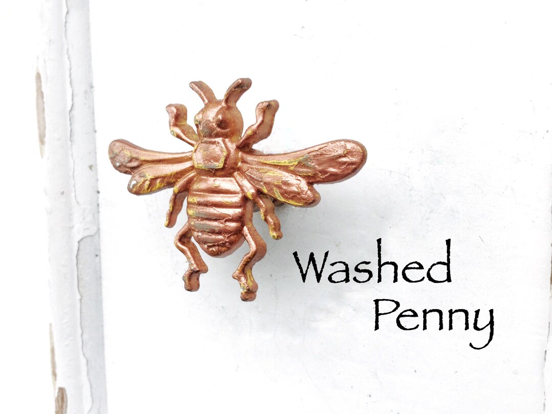 Bee Drawer Knob in Washed Penny, Drawer Handle ,drawer Pull, Kitchen ...