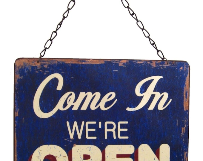 Open Closed Metal Signage for Shop-distressed Metal-coffee Shop-diner ...