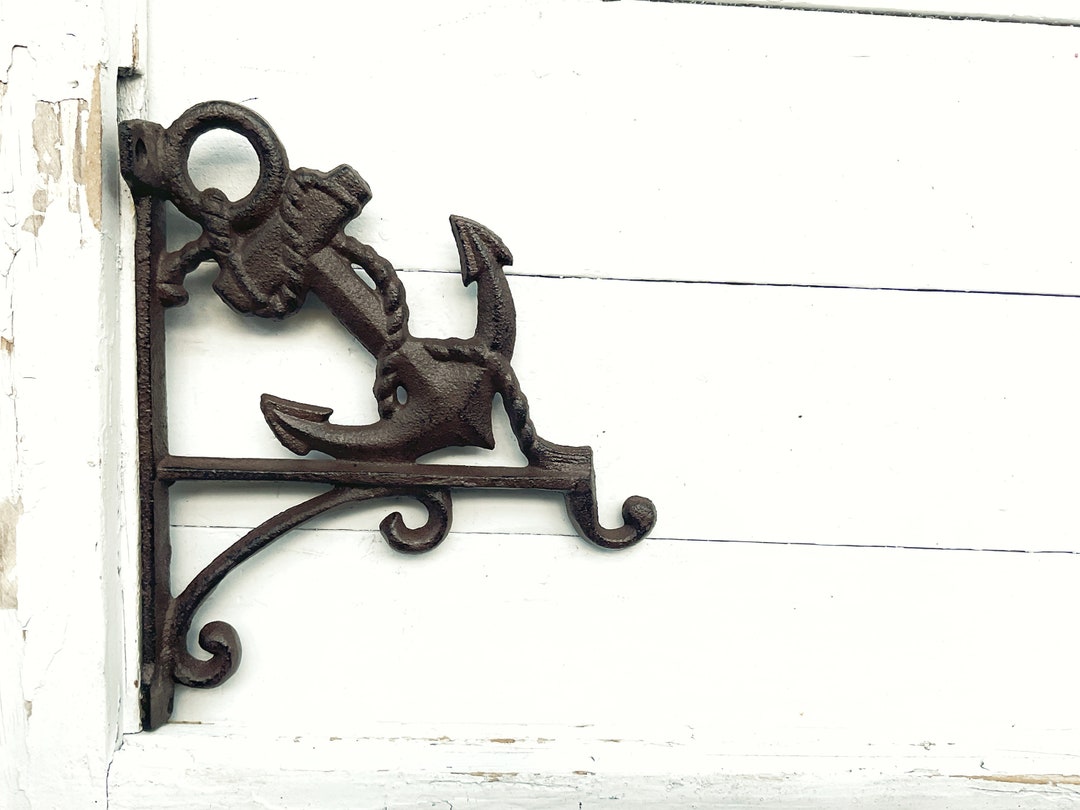 Red Wall Anchor-wall Hanging-cast Iron-plant Hanger-metal Wall Decor ...