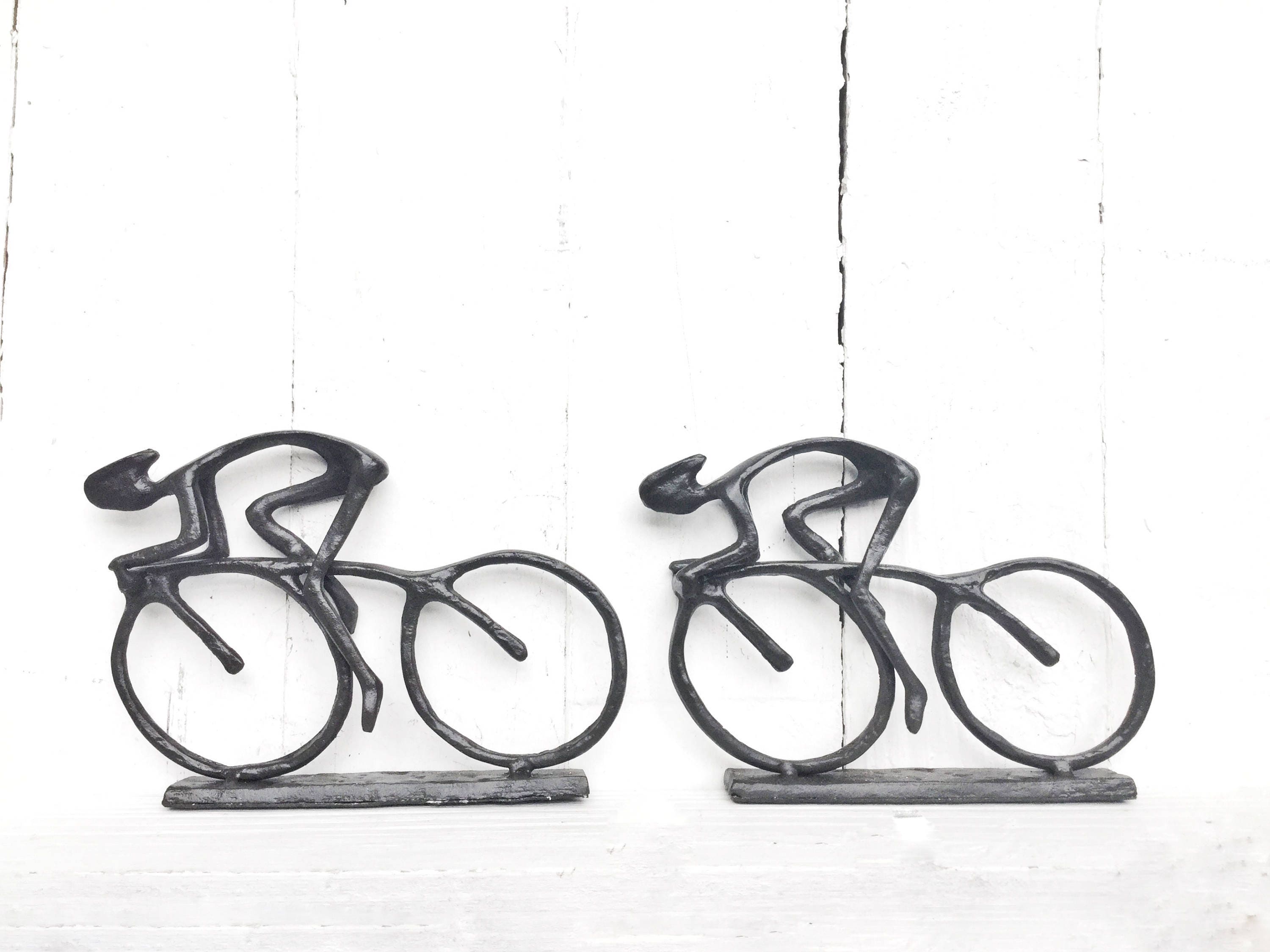 Road Bicycle Metal Cycling Home-bicycle Rider Statue -cycling Gift ...