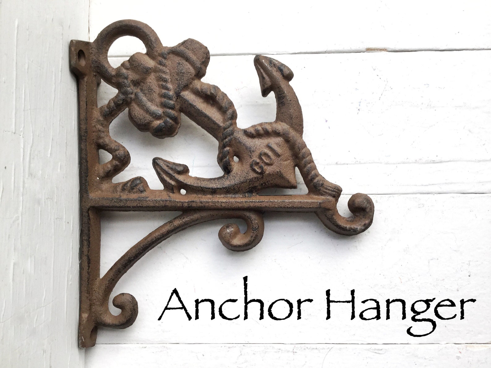 Rustic Lighthouse Plant Hanger - Cast Iron - Light Blue -in Aqua Decor ...