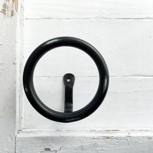 4" Inch Round Circle Ring Black Metal Heavy Wall Hook Hanger Modern ...