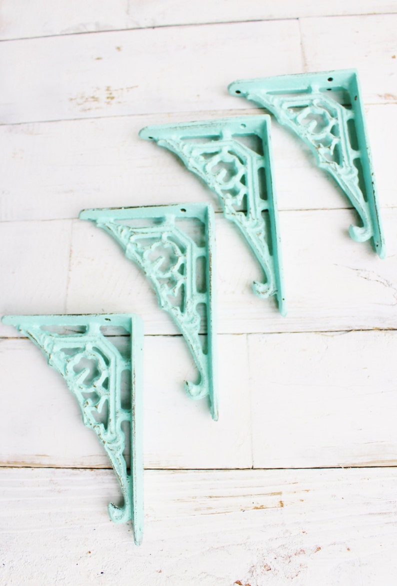 Small Iron Bracketsin Aquamarineshabby Living Room | Etsy