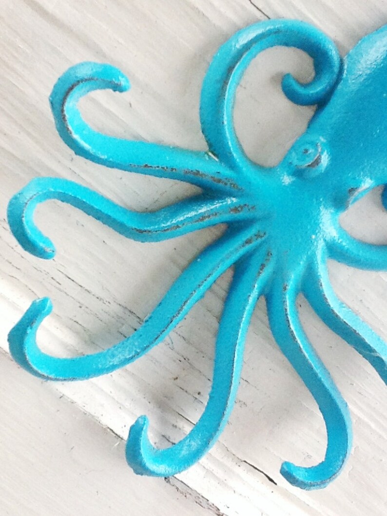 Cast Iron Octopus Wall Plaque-wall Hanger Ocean , Aqua-key Holder ...