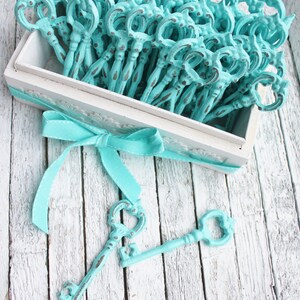 Light Turquoise Blue Skeleton Key-bottle Opener-wedding Favor-party ...