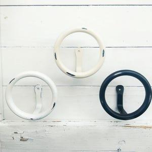 4" Inch Round Circle Ring Black Metal Heavy Wall Hook Hanger Modern ...