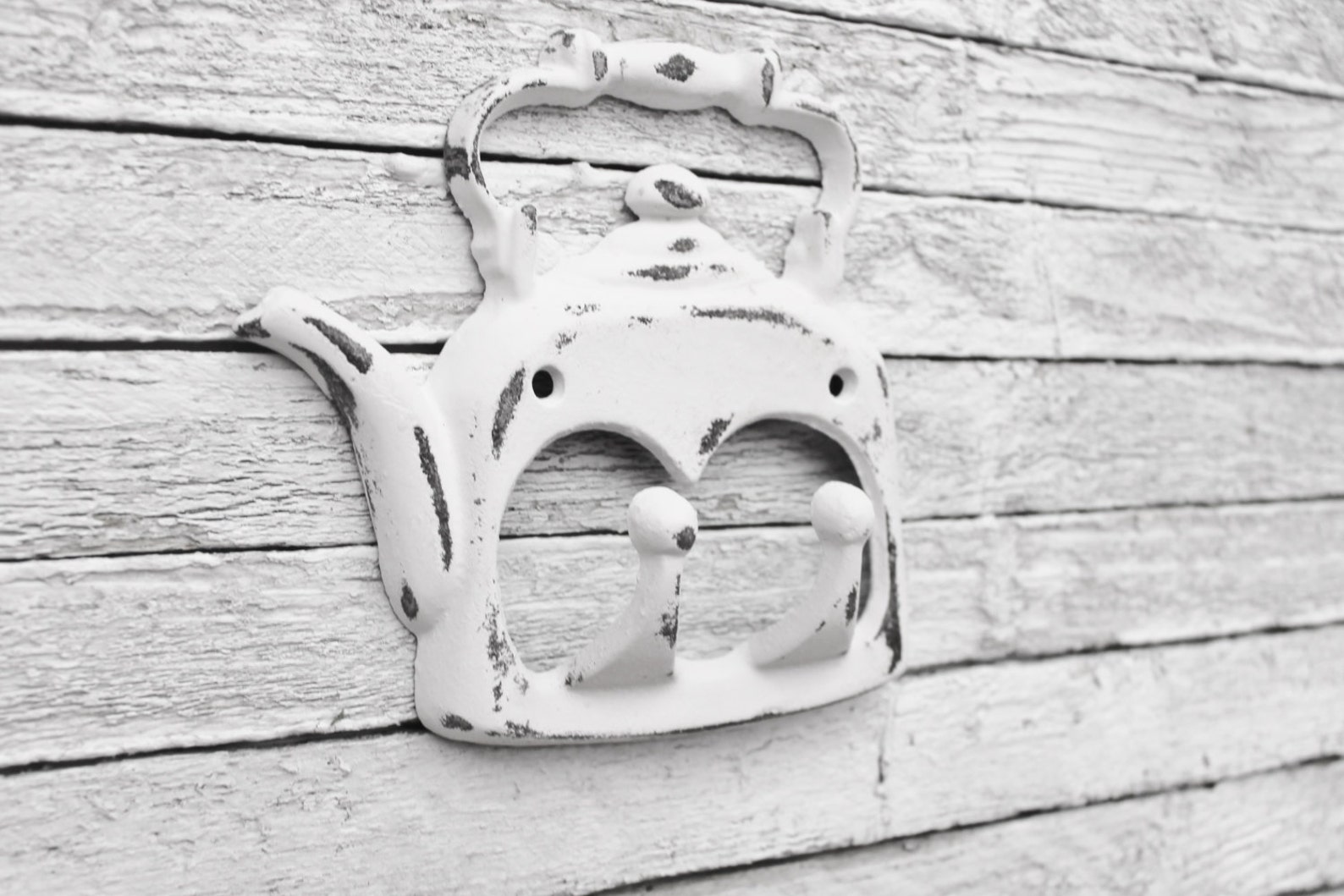 Metal Cast Iron Shabby White Tea Pot Hook Kettle Apron Towel - Etsy