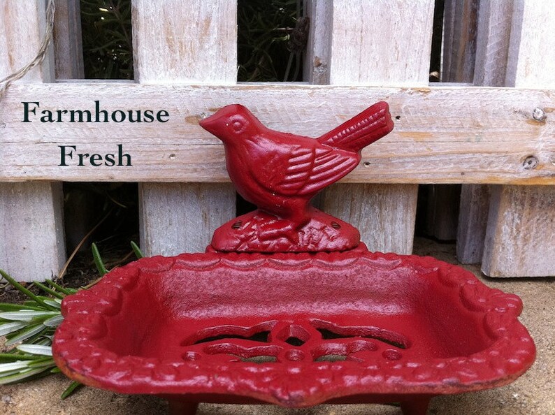 Soap Holder Cast Iron in Rustic Farmhouse Country Red Bold - Etsy