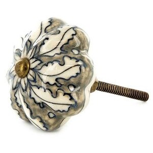 Gray Ceramic Scalloped Knob-dresser Hardware-autumn - Etsy