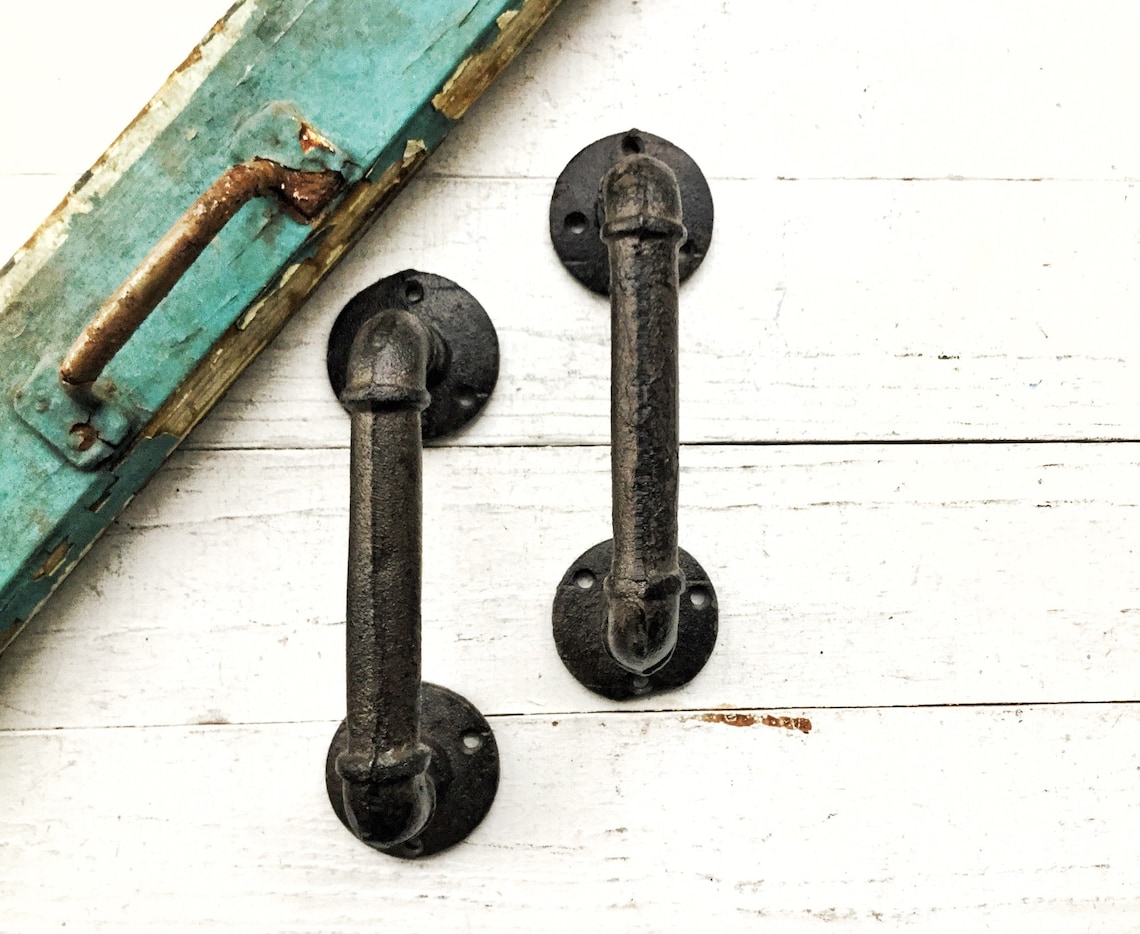 Rustic Style Industrial Door Handle Pipe Heavy Duty Handle - Etsy