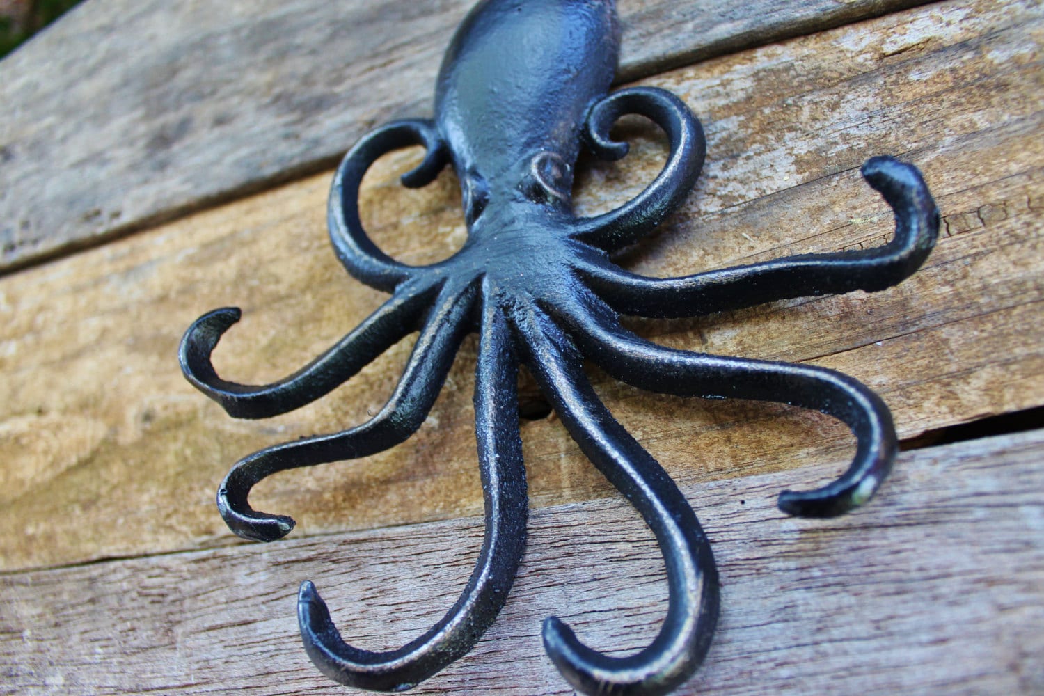 Distressed Victorian Black Octopus Key Hook-beach House - Etsy