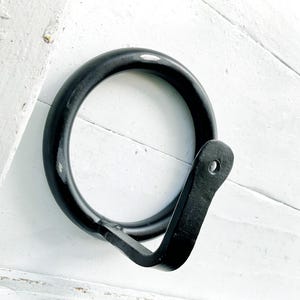 4" Inch Round Circle Ring Black Metal Heavy Wall Hook Hanger Modern ...