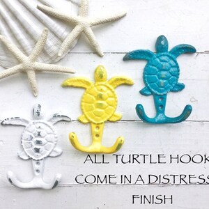 One Cast Iron Sea Turtle Hook , Coastal Beach Bathroom , Nautical ...