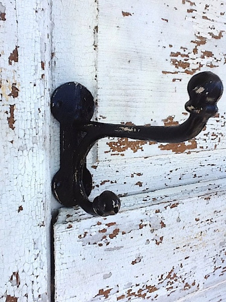 Metal Wall Towel Hanger / Rustic Chic Wall Hook/ Jet - Etsy