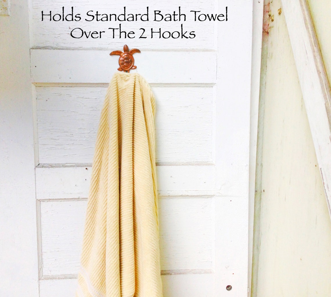One Cast Iron Sea Turtle Hook Coastal Beach Bathroom - Etsy