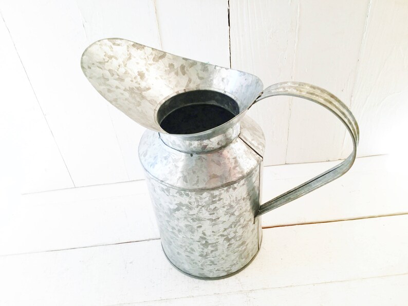 Vintage Inspiredtall Metal Pitcher Galvanized Pitcher - Etsy