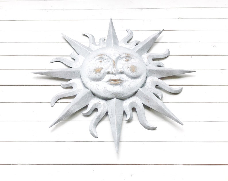 Metal Wall Art Metal Sun Wall Art Metallic Silver Outdoor | Etsy