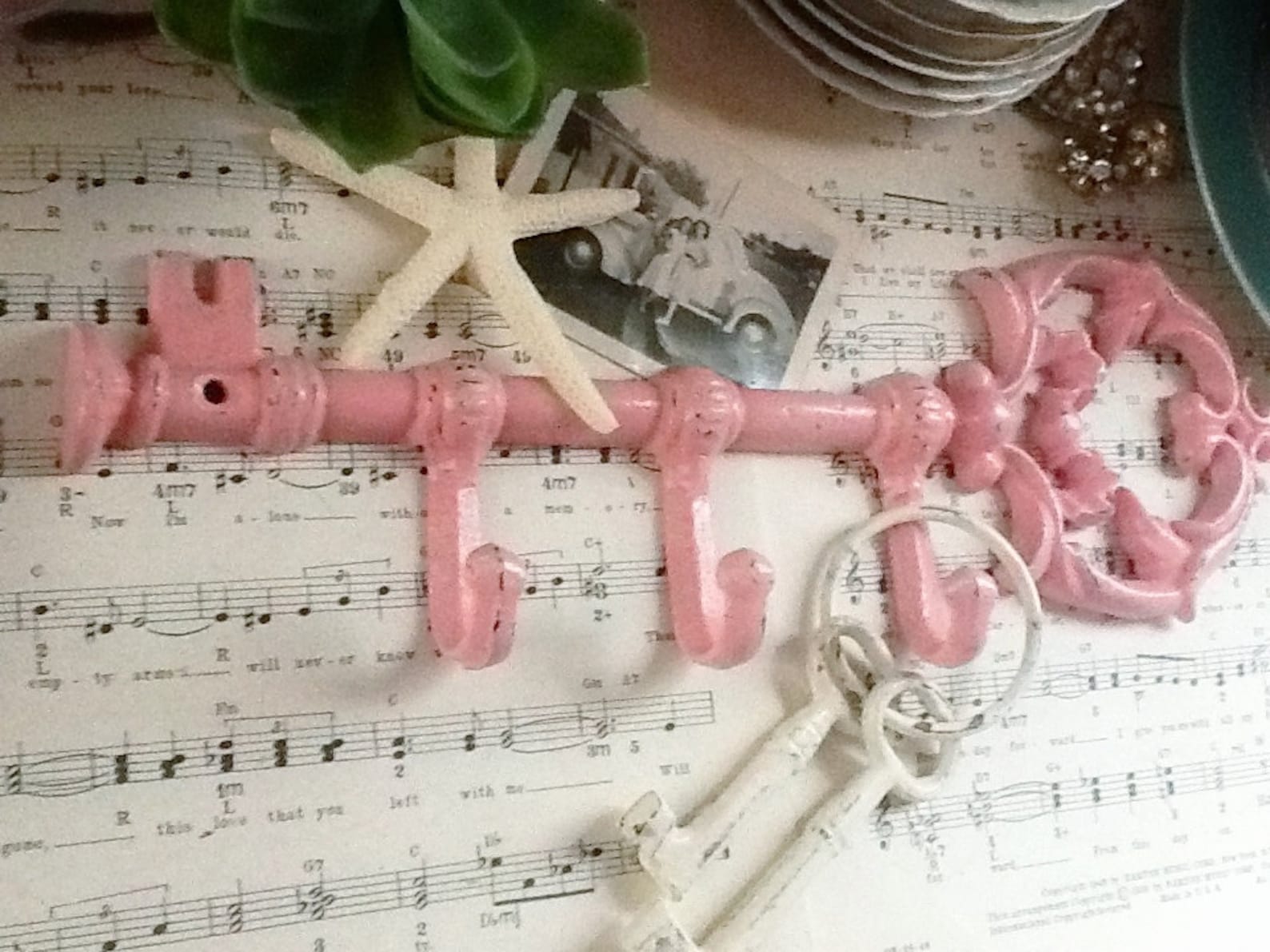 Large Pink Skeleton Key Hook Bathroom Accessories-kitchen - Etsy