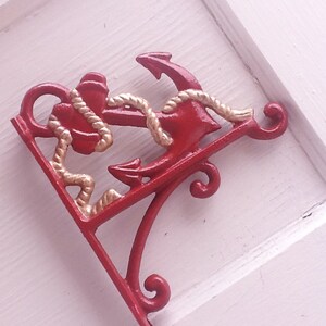 Red Wall Anchor-wall Hanging-cast Iron-plant Hanger-metal Wall Decor ...