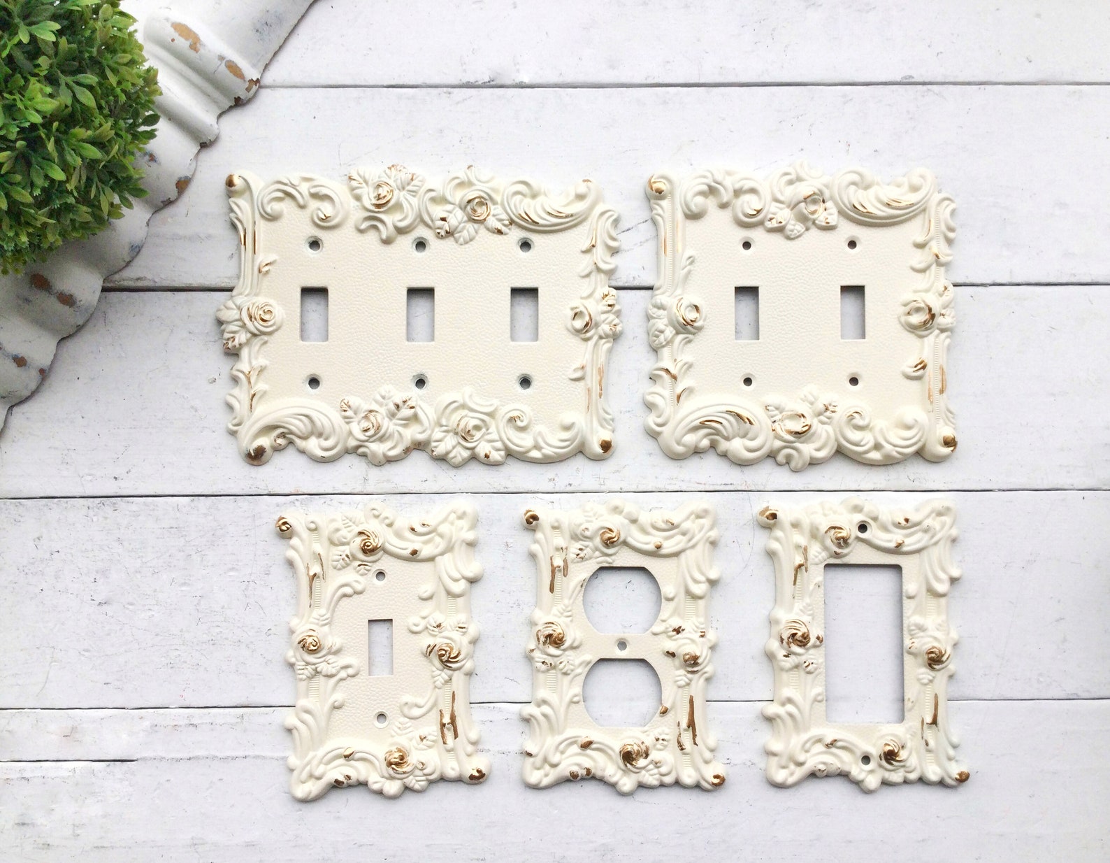 Decorative Plates in Shabby White Switch Cover Lightswitch - Etsy