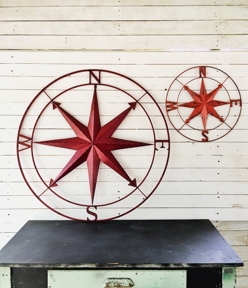 Nautical Wall Art Metal Wall Compass Metal Wall Art - Etsy