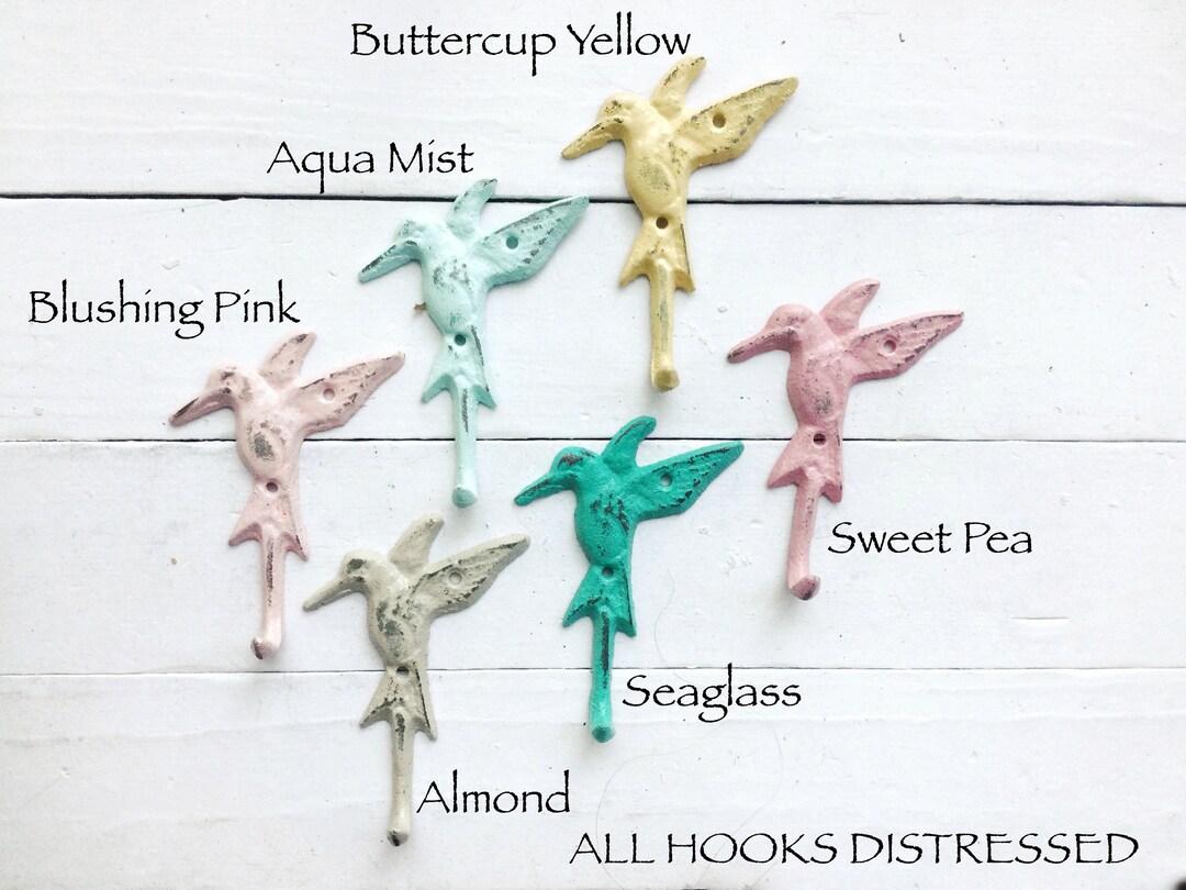 Hummingbird Hook- Cast Iron Garden Decor-shabby Chic-summer Home Decor ...