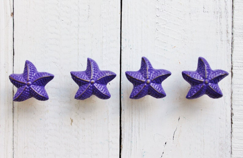 Nautical Pulls Starfish Knob Beach Cabinet Knobs Seaside - Etsy