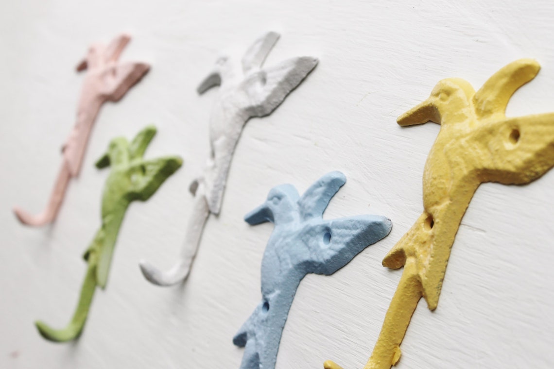 Hummingbird Hook Cast Iron Garden Decor-shabby Chic-summer - Etsy