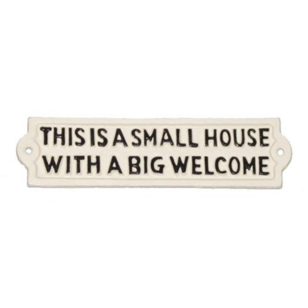 Small House Big Welcome Vintage Wall Plaque in Shabby White Victorian ...
