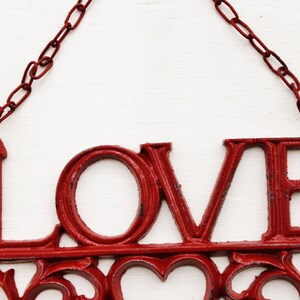 Love Sign-wall Hanging-shabby Chic Country Red-distressed Style Sign-i ...