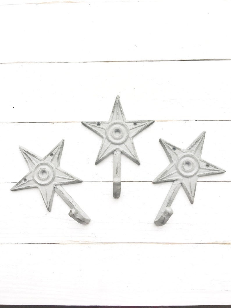 Star Wall Hooks Colorful Cast Iron small Dainty-set of - Etsy