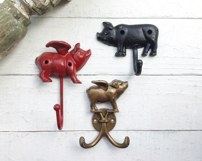 Pig, Rustic Pig, Flying Pig, When Pigs Fly, Hook, Wall Hook, Entry ...