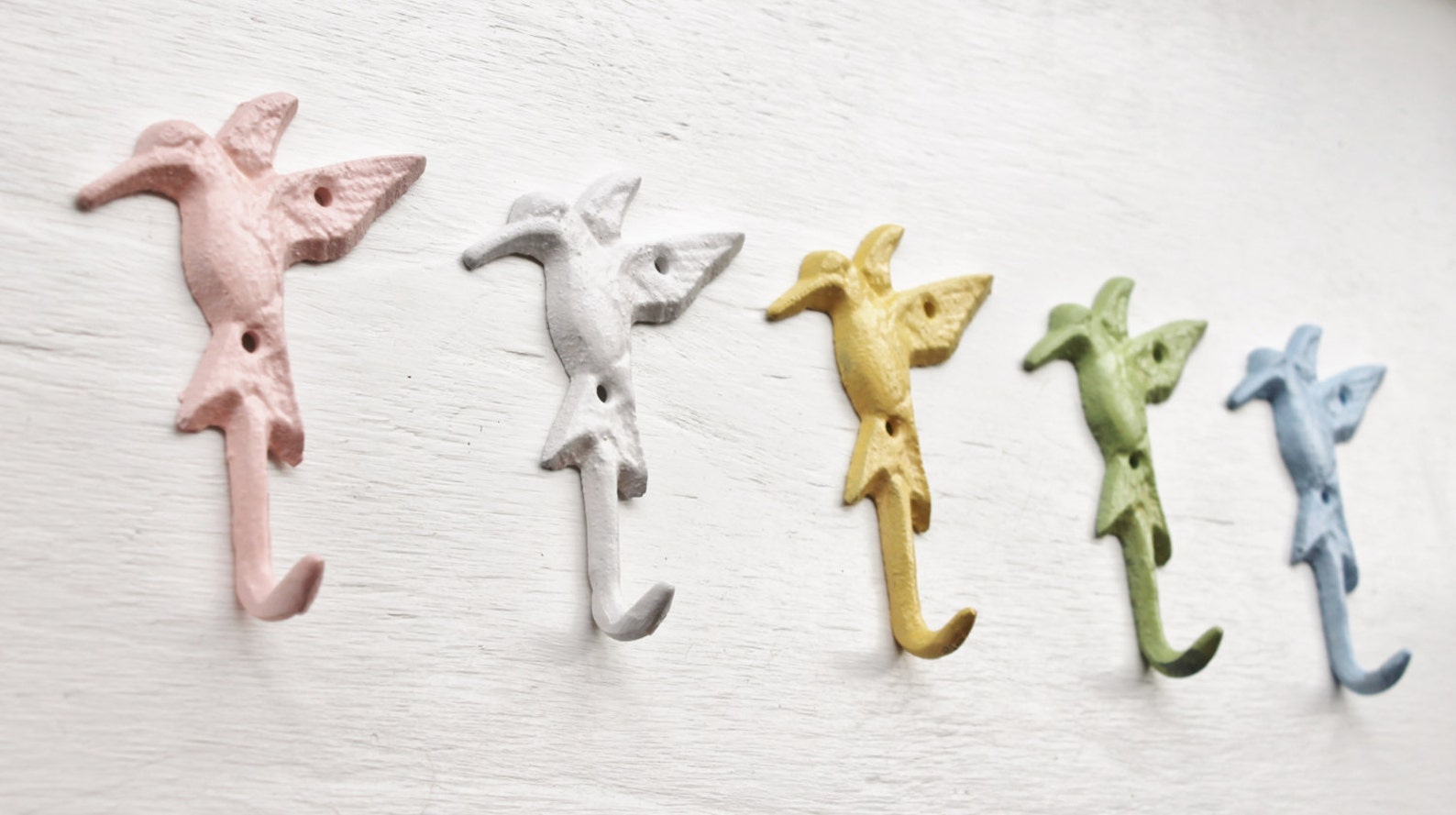 Hummingbird Hook Cast Iron Garden Decor-shabby Chic-summer - Etsy