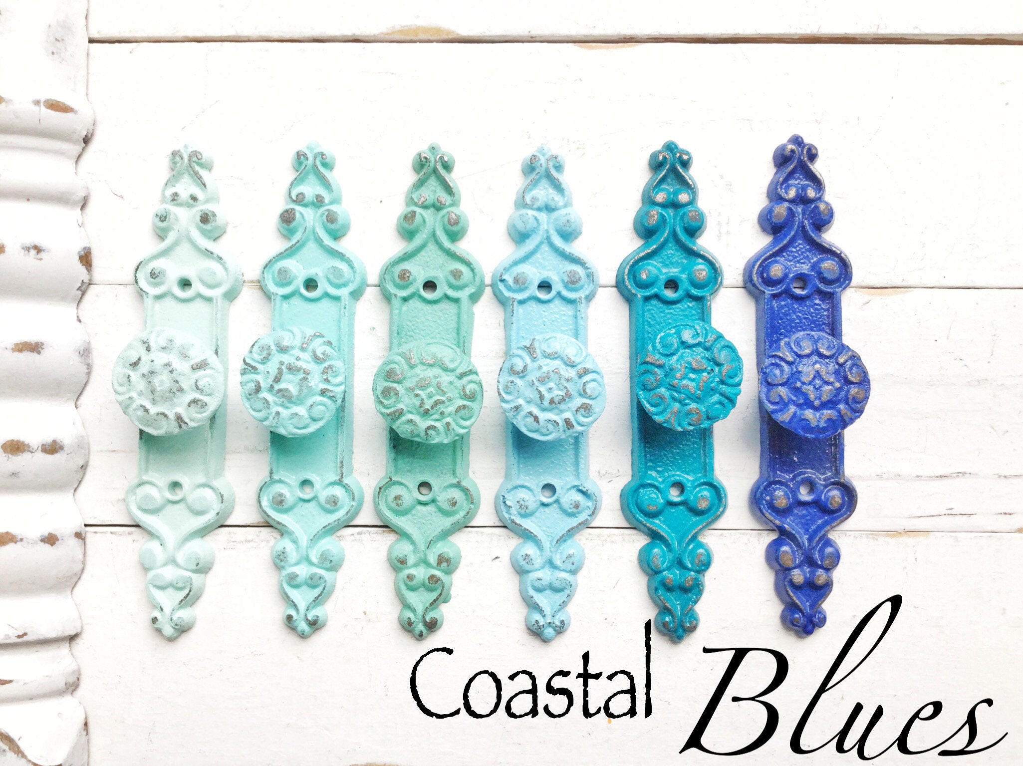 Rustic Distressed Coastal Drawer Pull Red Handles Drawer - Etsy