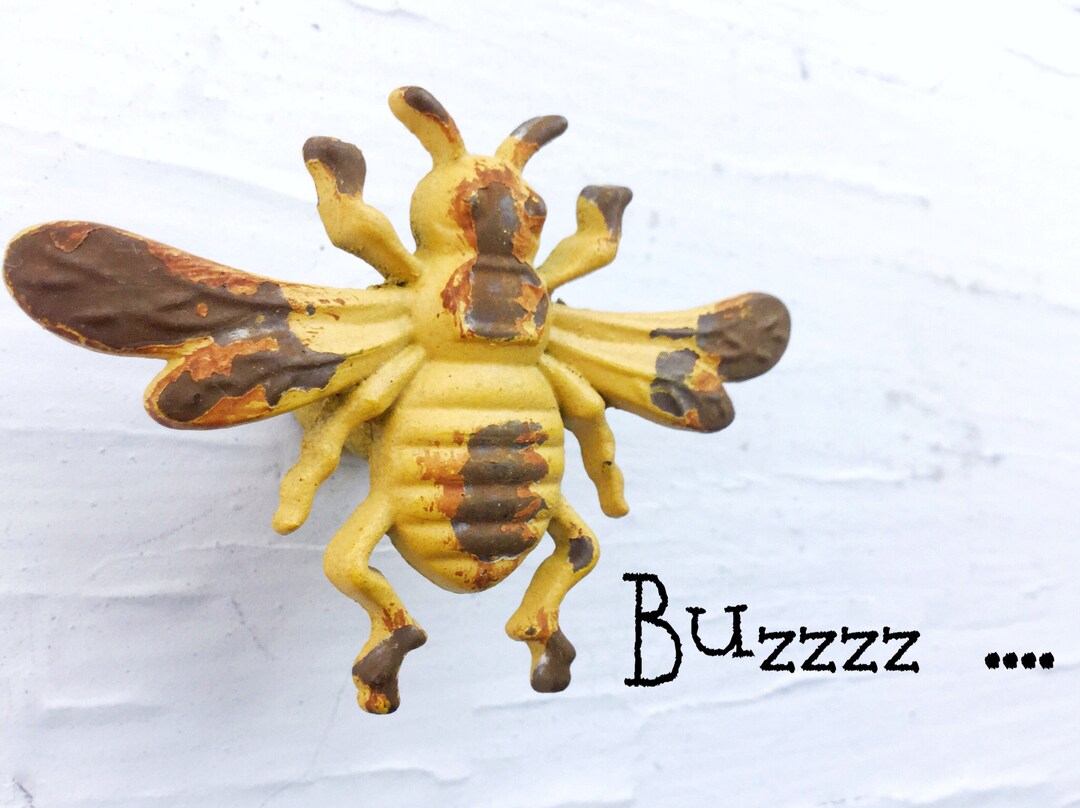 Bee Drawer Knob in Rustic Yellow , Drawer Handle ,drawer Pull, Kitchen ...