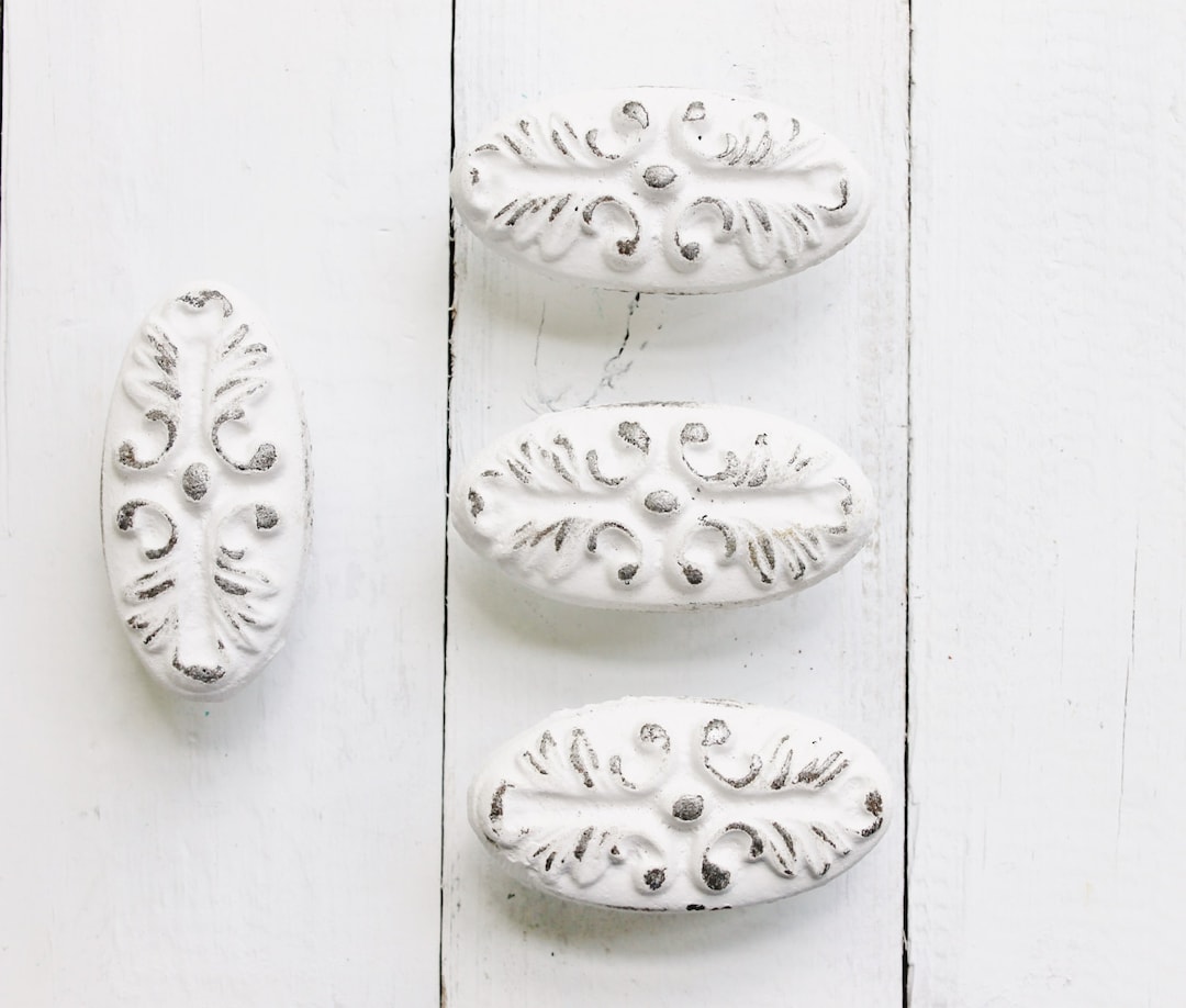 Cast Iron Oval Scroll Knobs Hardware -dresser Drawer Pulls Handles ...