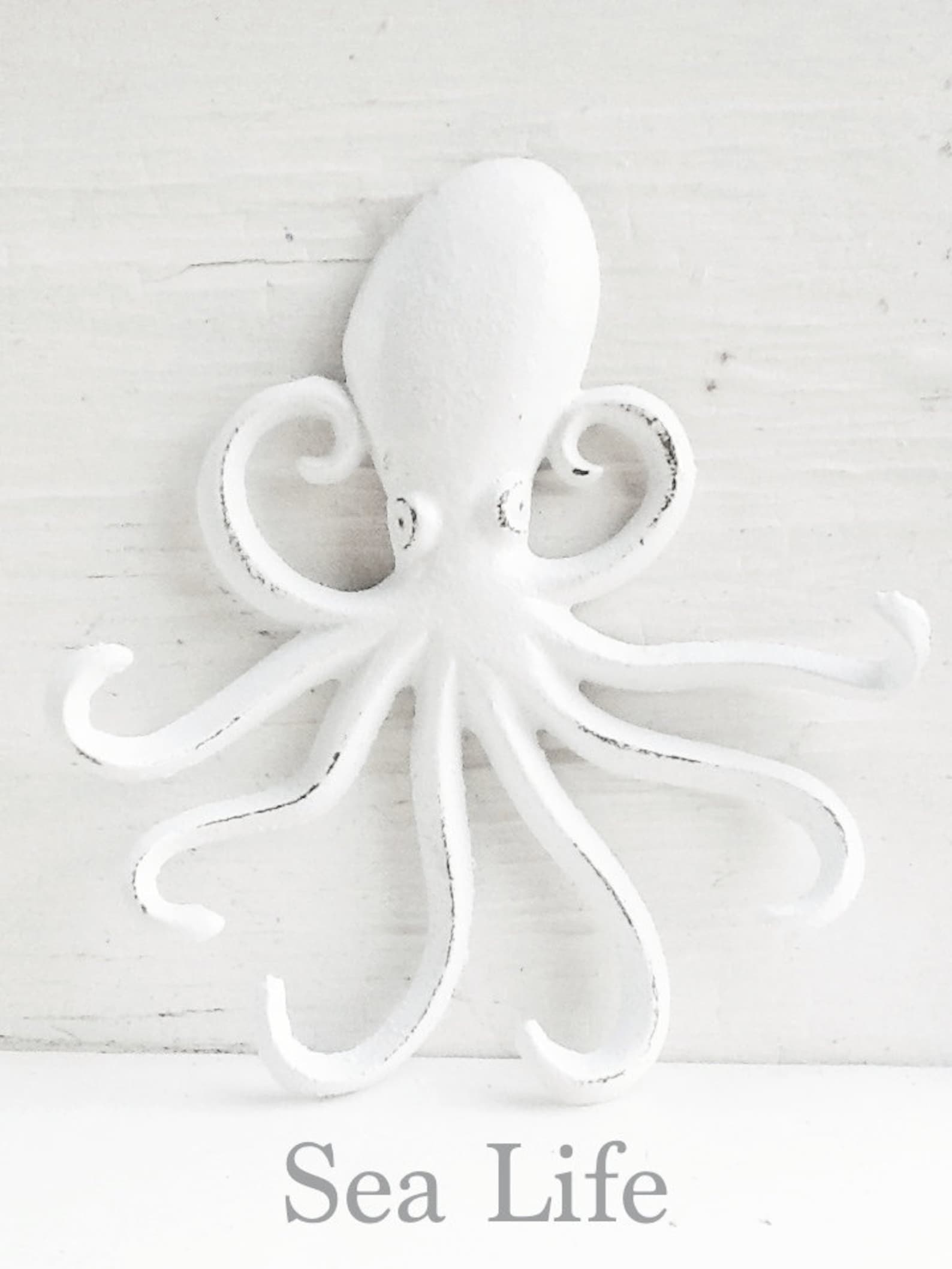 Distressed Victorian Black Octopus Key Hook-beach House - Etsy