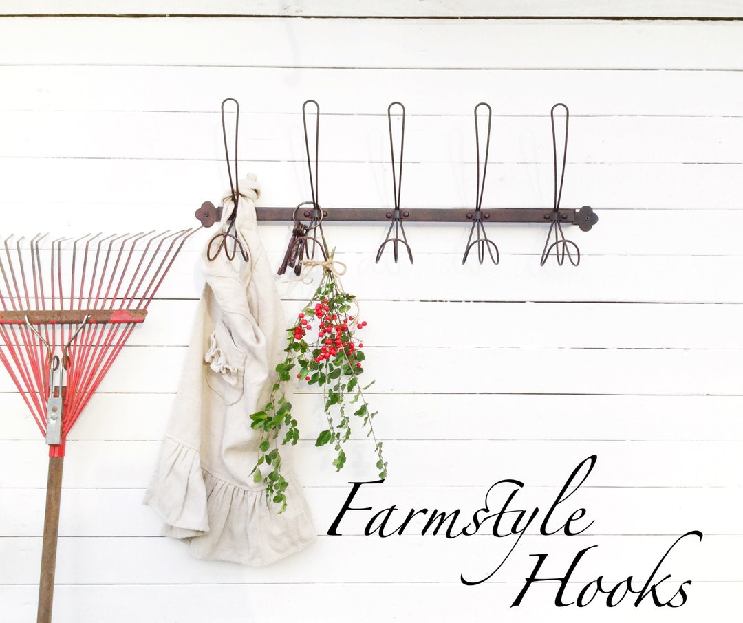 Farmhouse Wall Hook , Entryway Hook , Double Loop Hook , Metal Wall ...